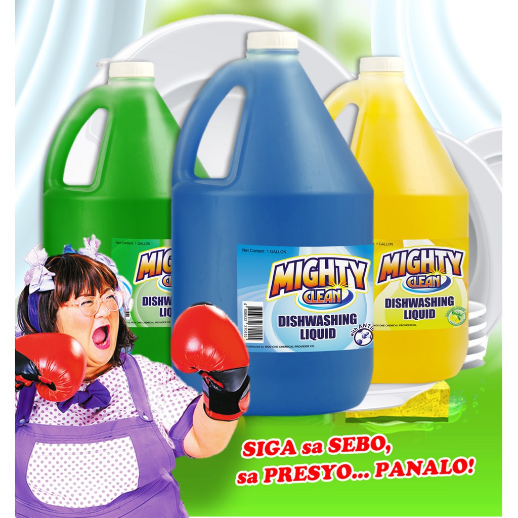 Mighty Clean Dishwashing Liquid Blue Antibacterial Blue 1 Gallon ...