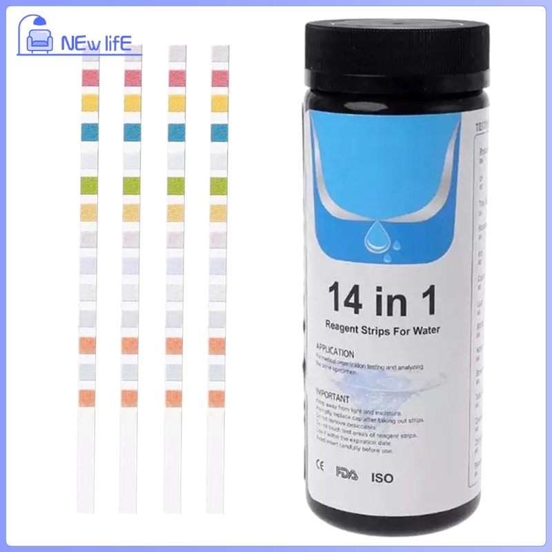 50Pcs/Pack 14 in 1 Water Test Strips Drinking Water Aquarium Tap Water ...