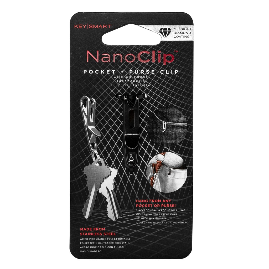 KeySmart- Nano Clip Pocket Purse Clip- Midnight Diamond Coating ...