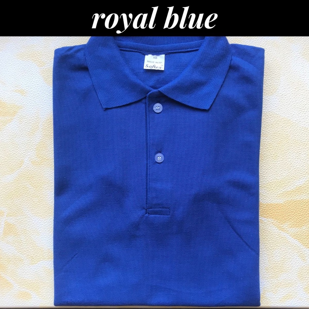 SOFTEX Unisex Plain Polo Shirt (Honeycomb Collared Shirt) light sky ...