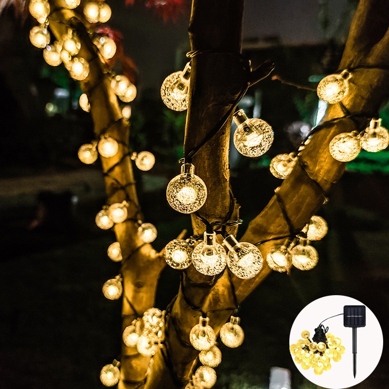 Waterproof Solar String Lights Crystal Ball Fairy Lights, Decoration ...
