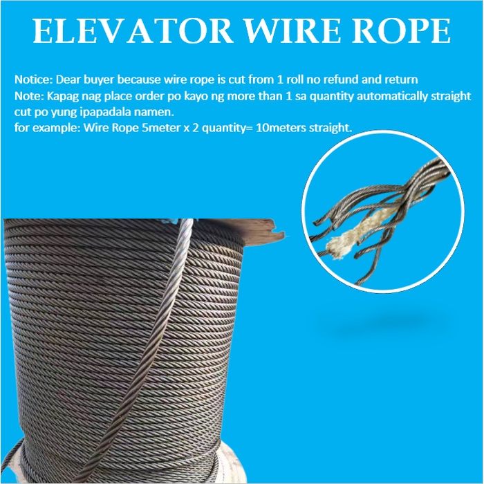 Toyu 25-48 Meters 8-10mm Elevator Rope Lifting 8*19s Elevator Parts ...