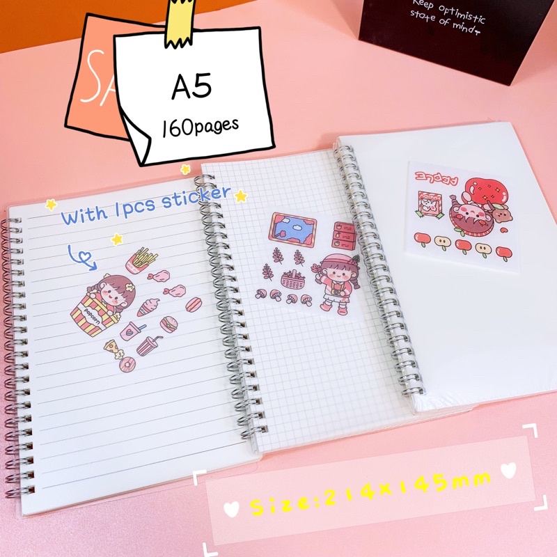 Spring Notebook A4/A5/A6/B5/spiral notebook School Supplies Stationery ...