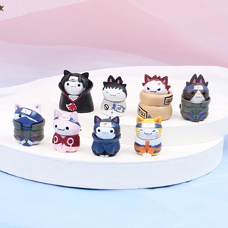 8pcs Anime Naruto Cat Figures Kitten Sasuke Itachi Collectible Action ...