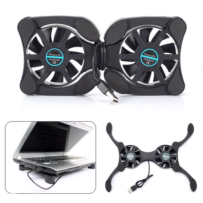 Super Mini Laptop Cooling Pad Dual Fan Foldable Octopus Notebook ...