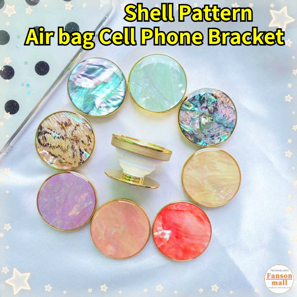 Natural Real Shell Pattern Electroplating Mobile Phone Grip Socket ...