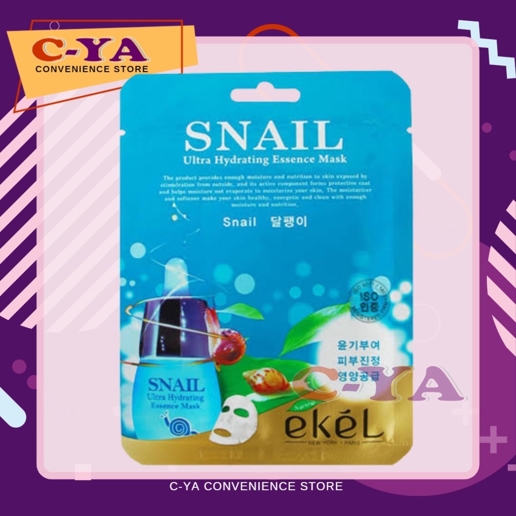 Ekel SNAIL Ultra Hydrating Essence Facial Mask 25ml | Shopee Philippines