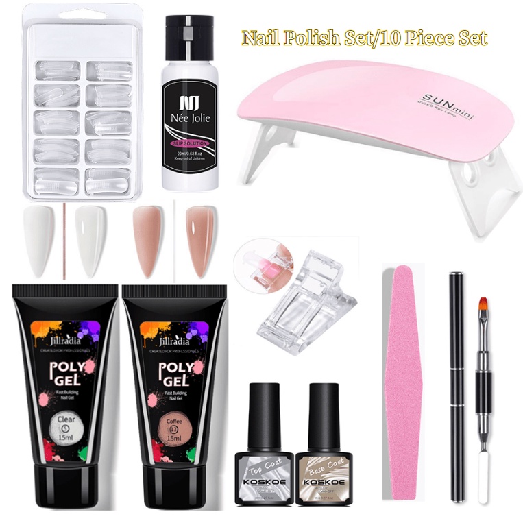 poly gel nail extension set gel nail polish /10 piece set extension ...