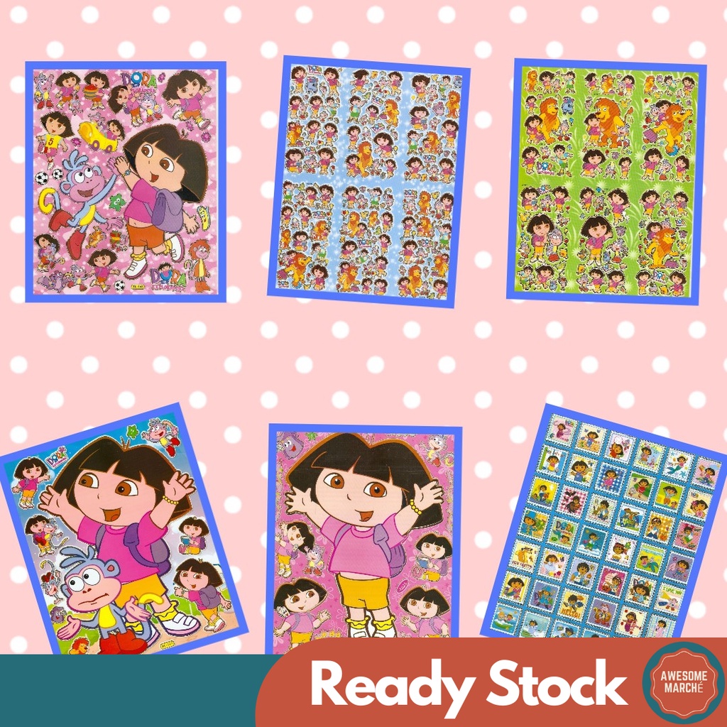 A4 Size Removeable Stickers School Girl Dora Sticker Kartun Craft ...