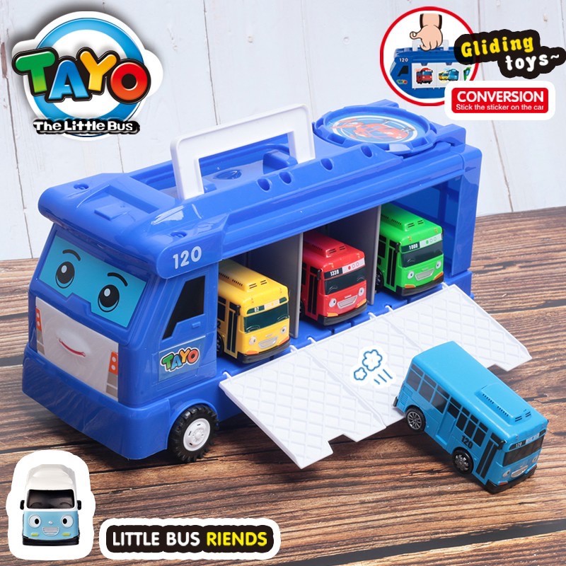Tayo Little Bus Toys Set Big Vehicles Garage Set & 6 in 1 Pull Back car | Shopee Philippines