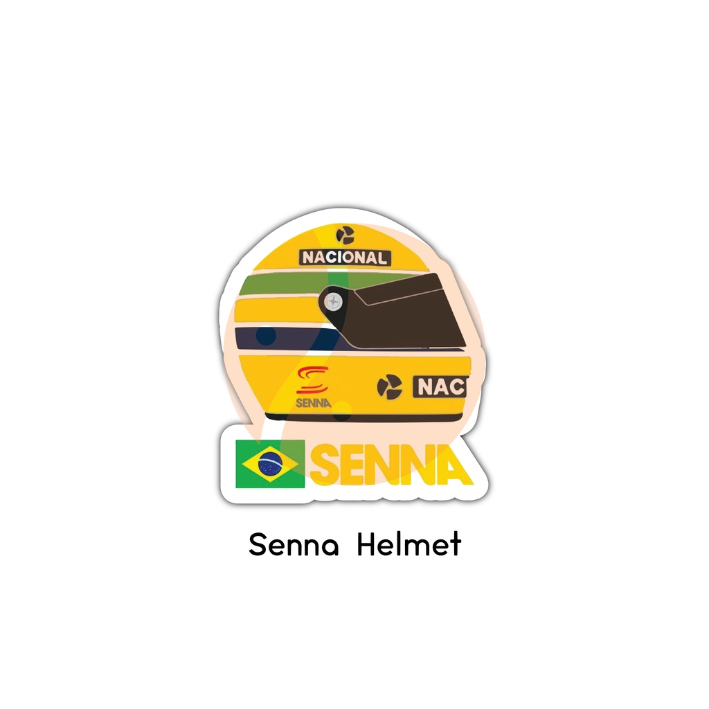 Senna Helmet Sticker | 2" Tall | Matte Glossy | Waterproof ...