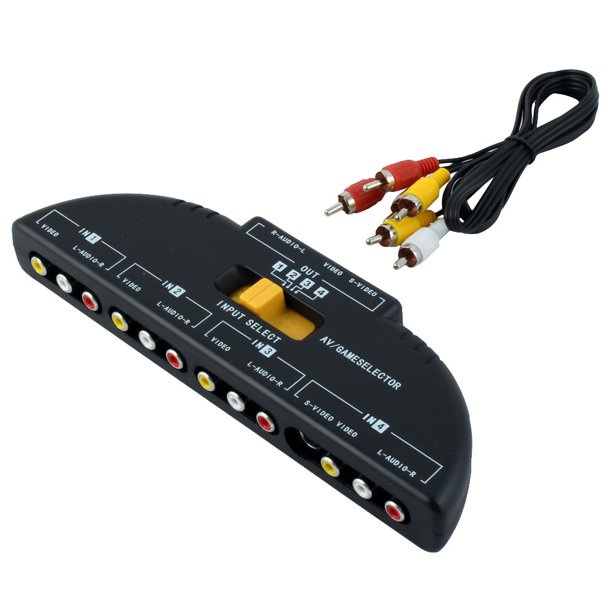 4 In 1 Out AV RCA Switch Box AV Audio Video Signal Switcher Splitter 4 ...