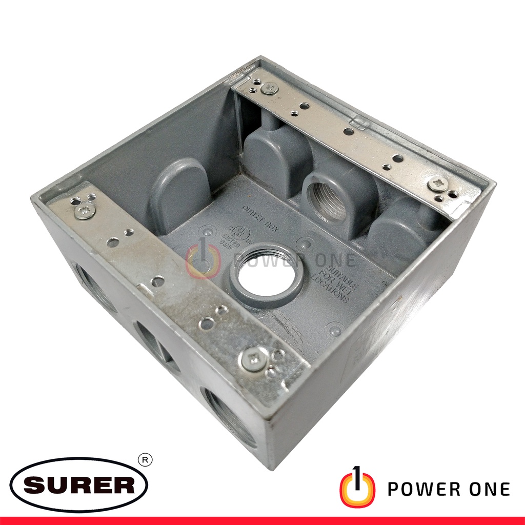 Surer 1151 2 Gang Utility Box, Four 3/4" Holes (1100 Series) | Shopee ...