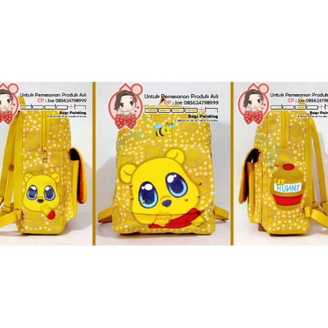 Winnie The Pooh Chibi Painting Backpack (Original Manual Painting ...