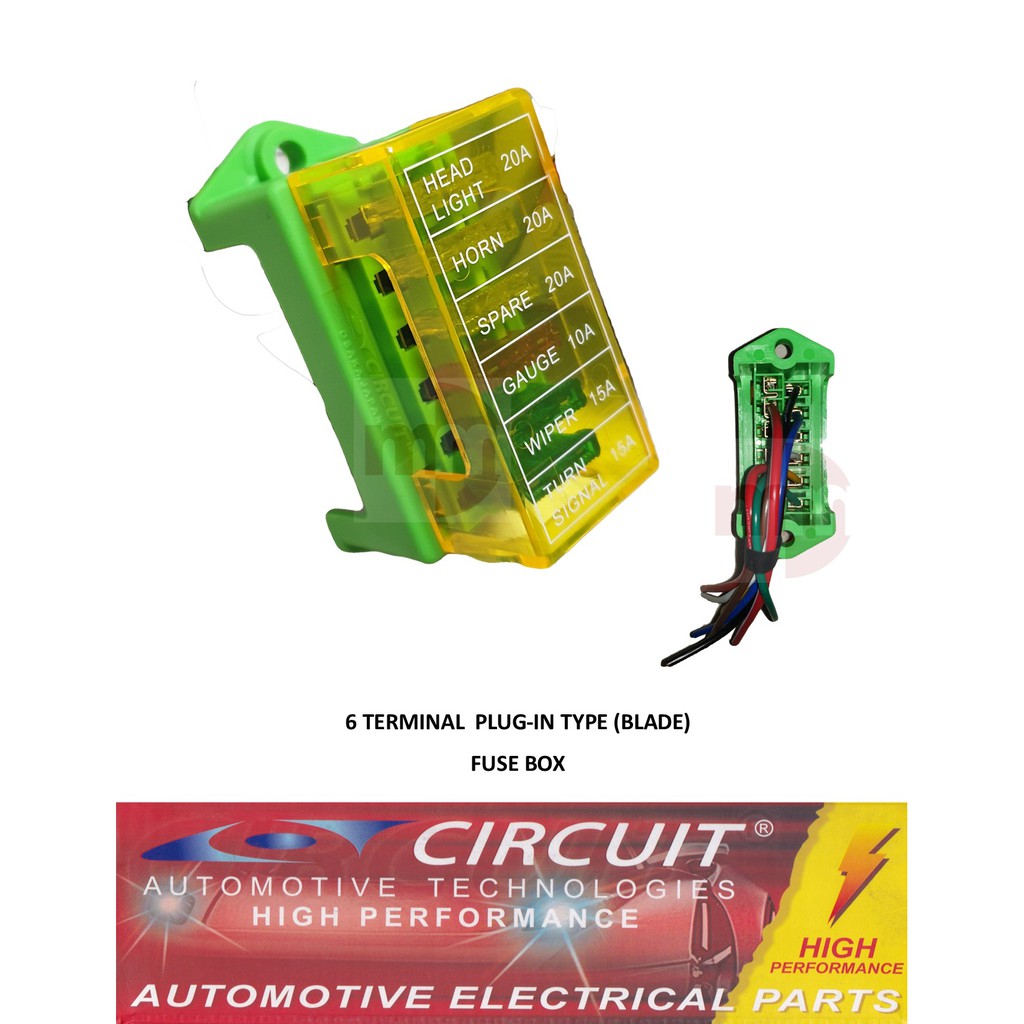 CIRCUIT PLUG-IN FUSE BOX (BLADE TYPE) 6 TERMINAL PFB-6T (FUSE INCLUDED ...