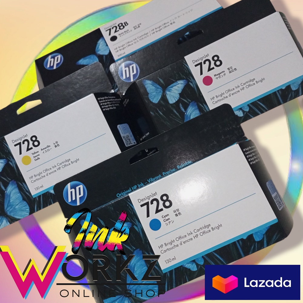 Genuine & Original Hp 728B Matte Black 300ml / HP 728 Yellow 130ml ...