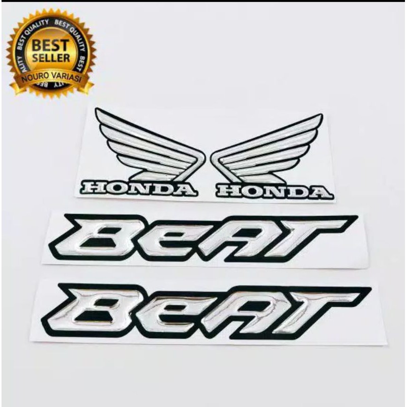 Emblem Timbum 3d Honda BEAT logo Wings chrome Best Quality Economical ...