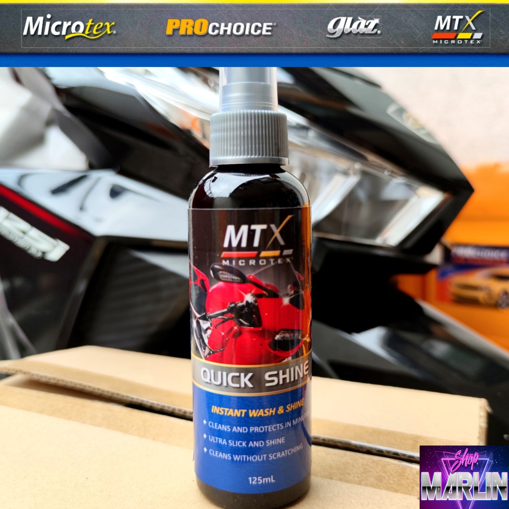 Microtex MTX Motorcycle Bike Care Quick Shine spray wax 125ml | Shopee ...