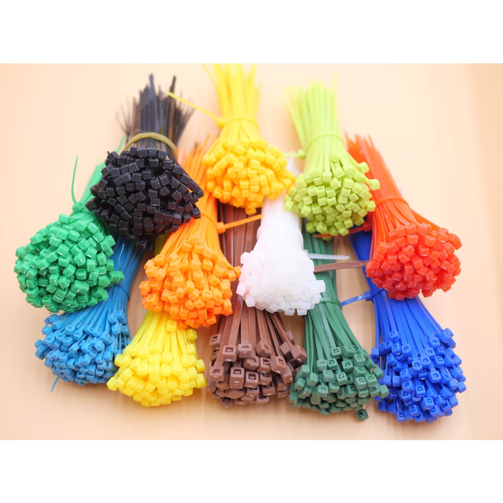 Plastic retractable straps, bundle of 100 pieces, 25cm, colorful heavy ...