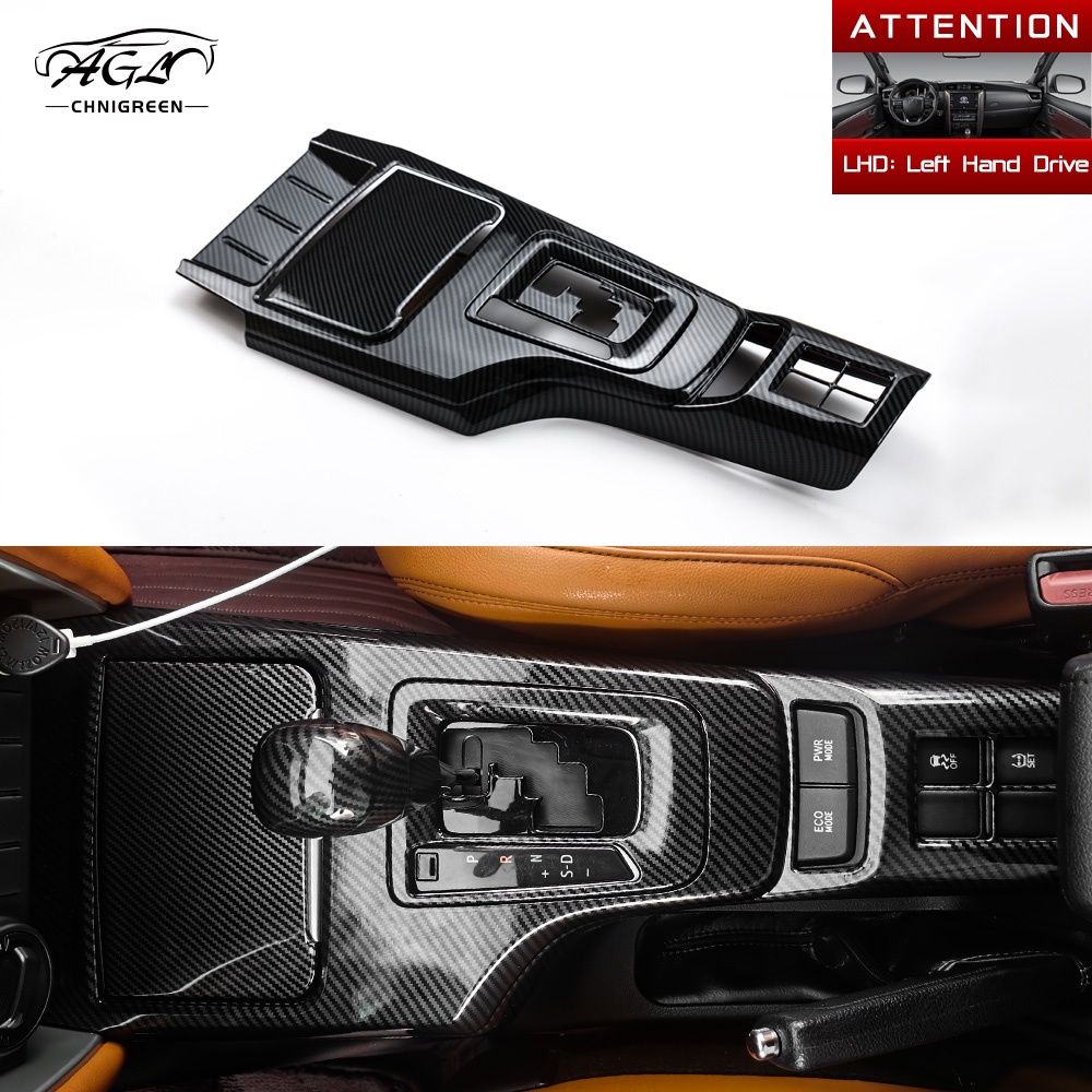 ABS Carbon Fiber Color Center Console Gear Shift Panel Cup Frame Cover ...