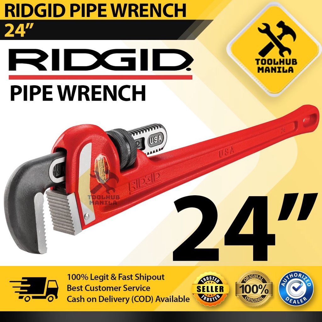 RIDGID Pipe Wrench 24" (Heavy Duty Straight Pipe Wrench) Automobile ...