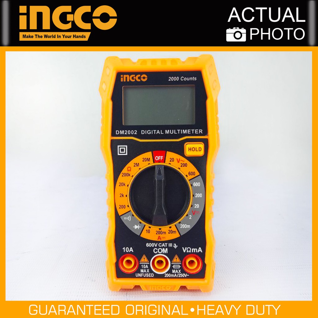 Ingco Digital Multimeter Tester Electrical Test Tool CAT.III 600V ...
