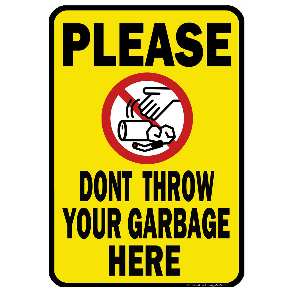 Bawal Magtapon Ng Basura Dito-A4 Laminated Signage | Shopee Philippines