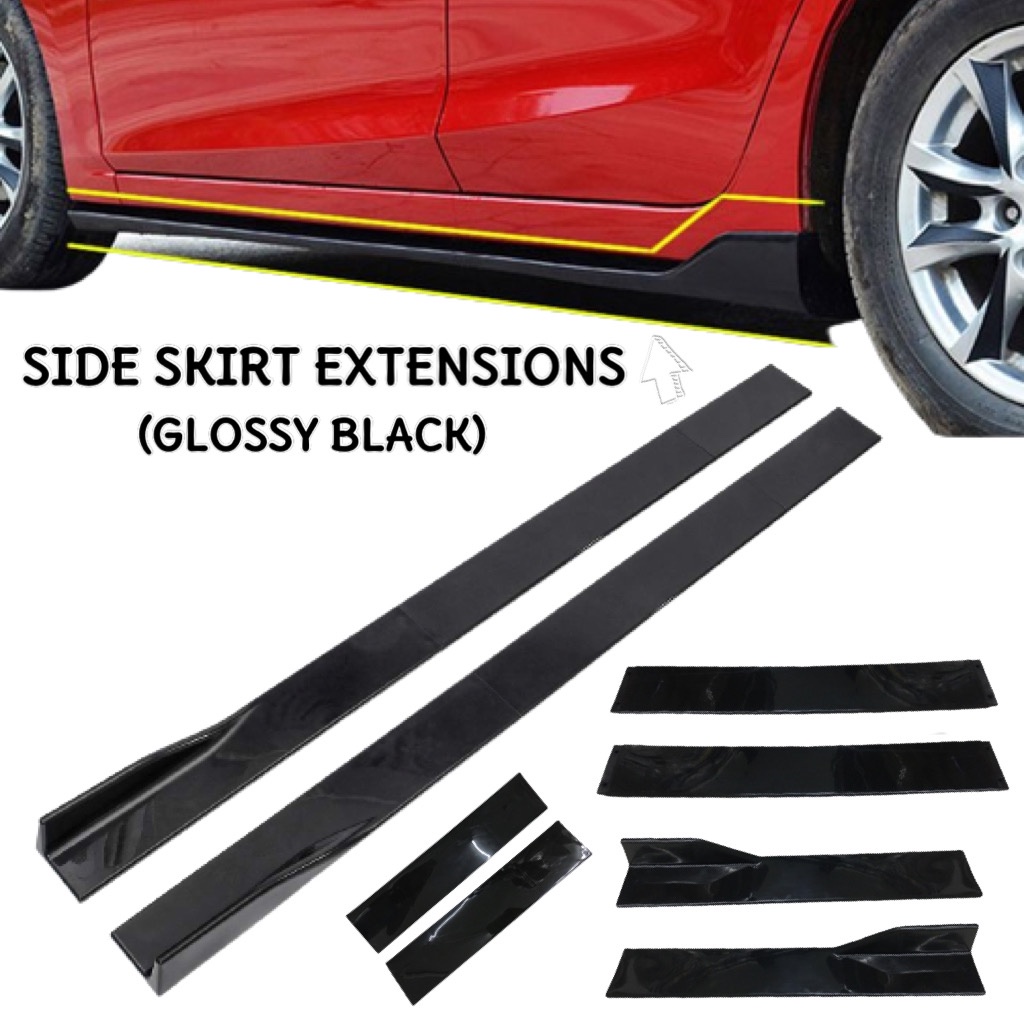 CAOS 220cm Car Universal Three-section Body Side Skirts Kit Rocker ...