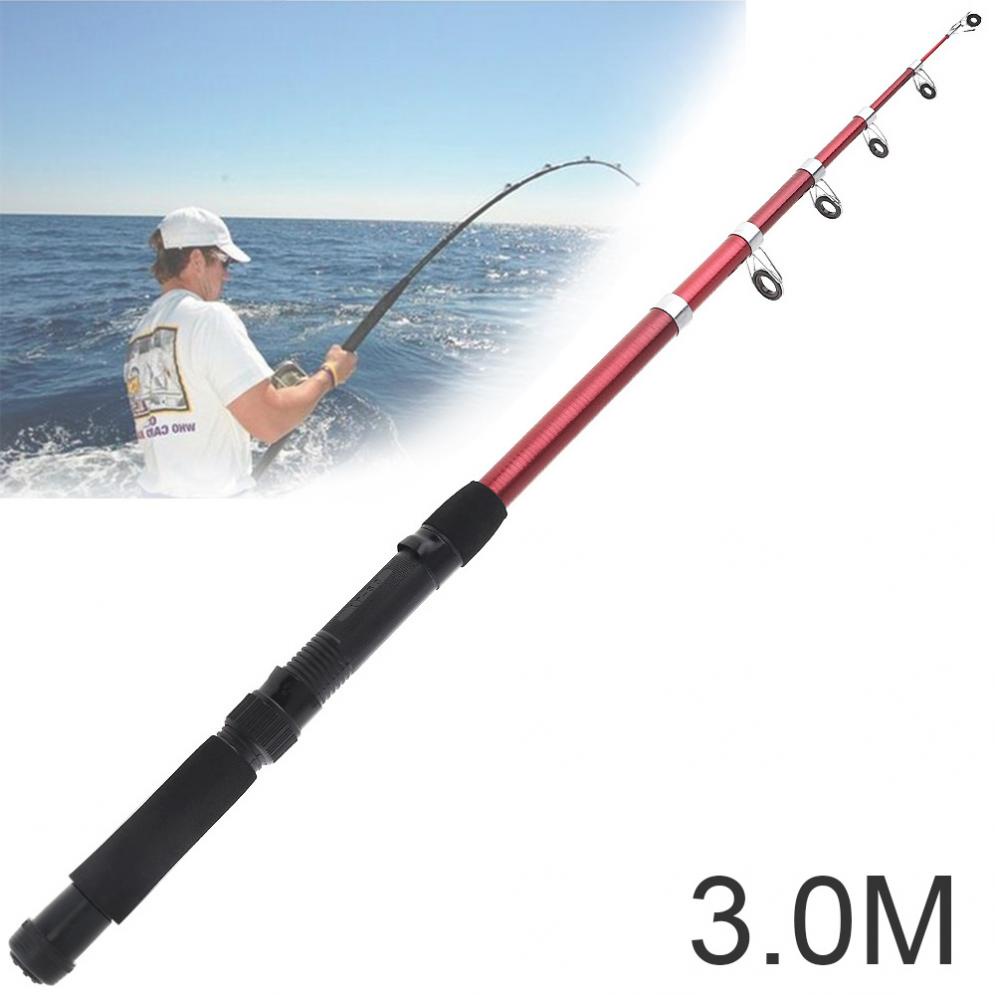 Telescopic Fishing Rod 3.0m Glass Fiber Sea Pole Travel Sea Rock Rods 7 ...