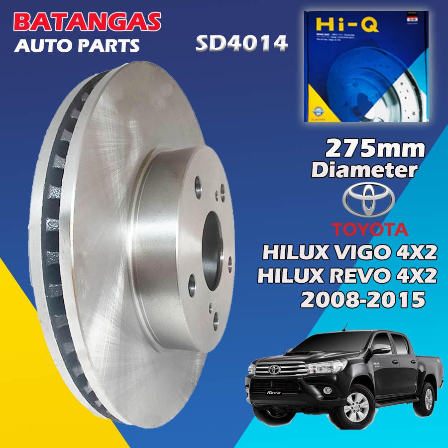Rotor Disc (FRONT) TOYOTA HILUX VIGO 4X2 / HILUX REVO 4X2 2008 HI-Q PN ...