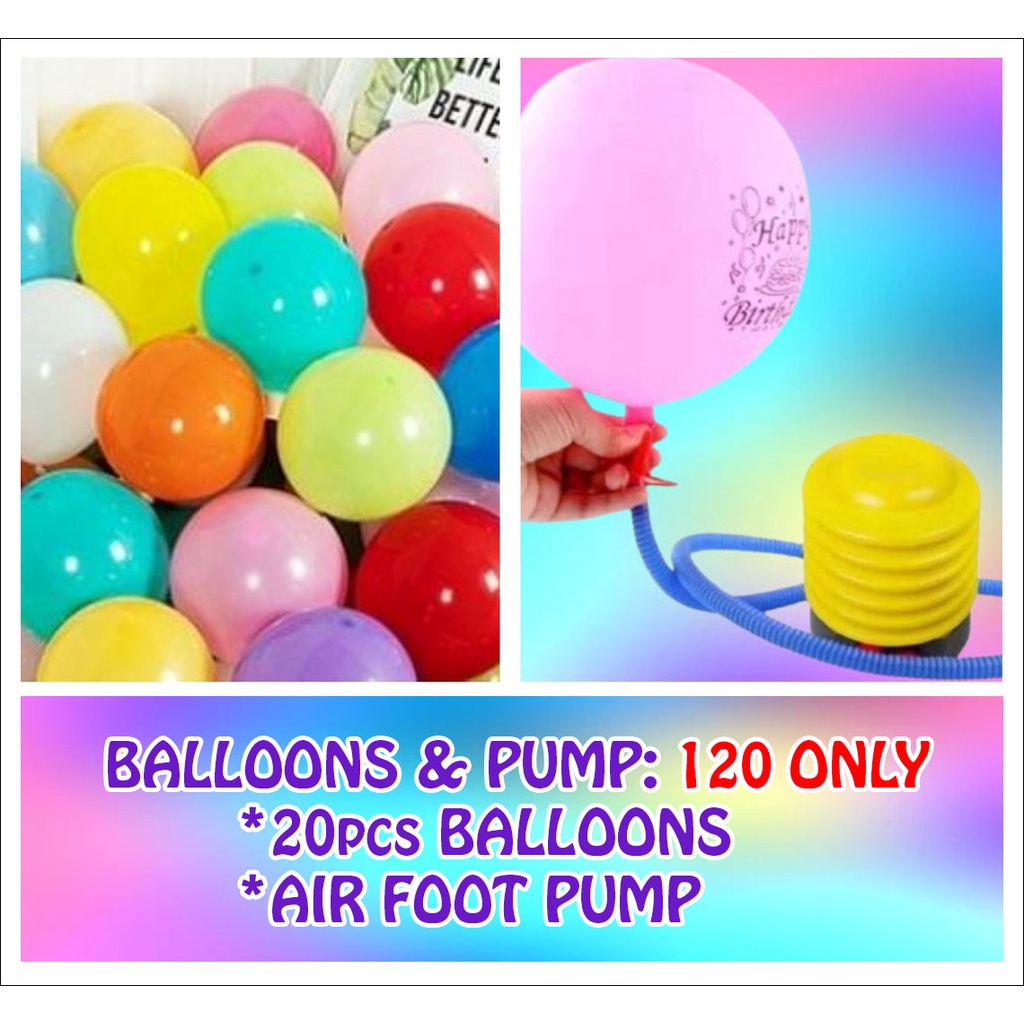 BALLOONS & AIR FOOT PUMP PARTY PACKAGE | birthday christening baptism ...