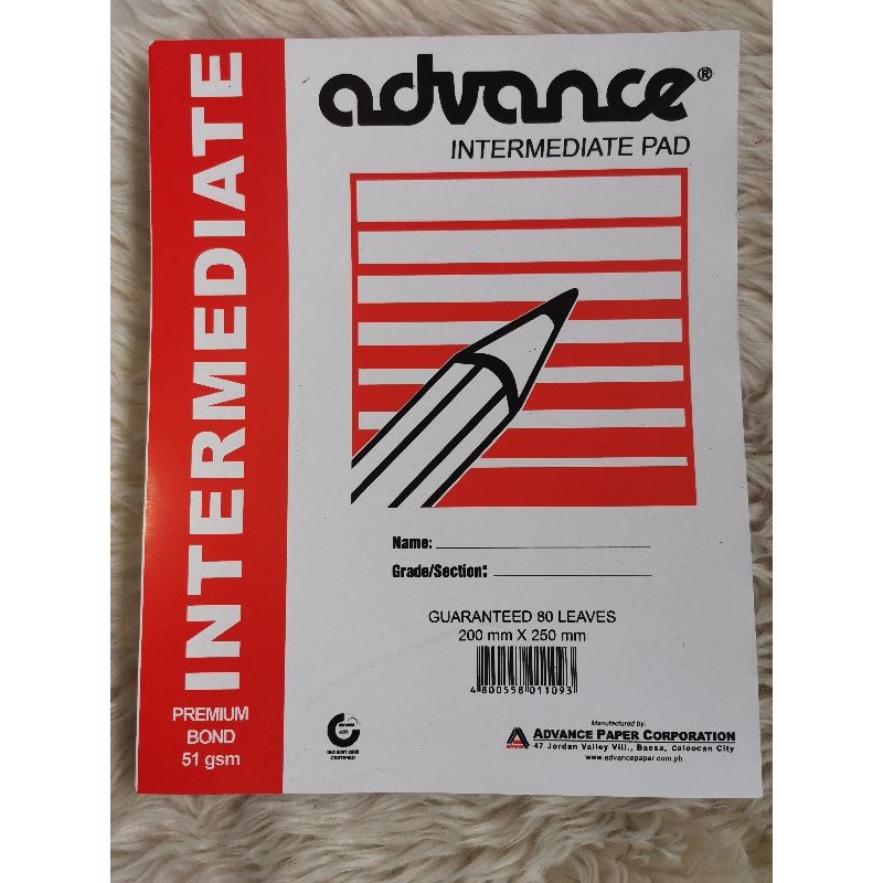 Advance Intermediate Pad 80 Leaves (10 Pad) | Shopee Philippines