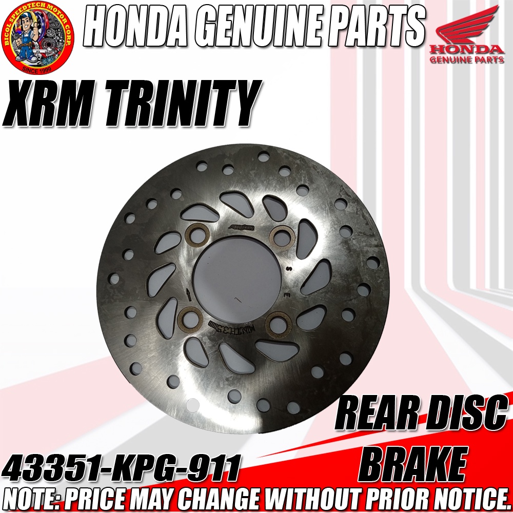 XRM TRINITY REAR DISC BRAKE (HPI) (GENUINE: 43351-KPG-911) | Shopee ...