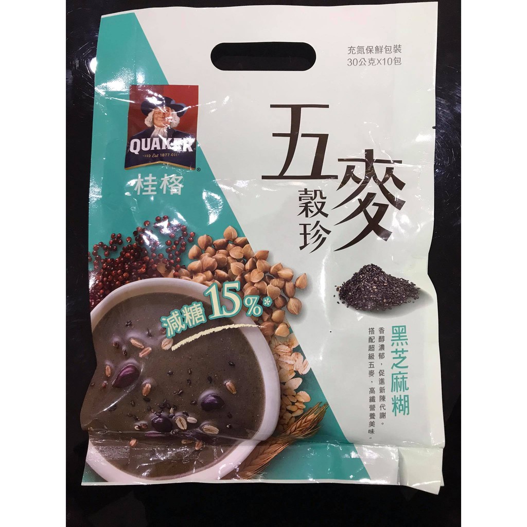 QUAKER INSTANT(TAIWAN)BLACK SESAME FIVE KIND CEREALS (OAT,QUINOA ...