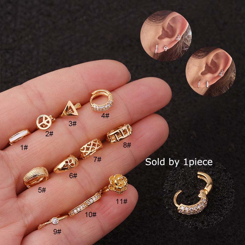 1piece 6mm Small Hoop Circle Earrings Auricle Pinna Helix Piercing ...