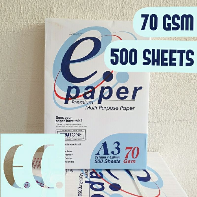 E. PAPER PREMIUM BOND PAPER 70 GSM (A3 Size) | Shopee Philippines