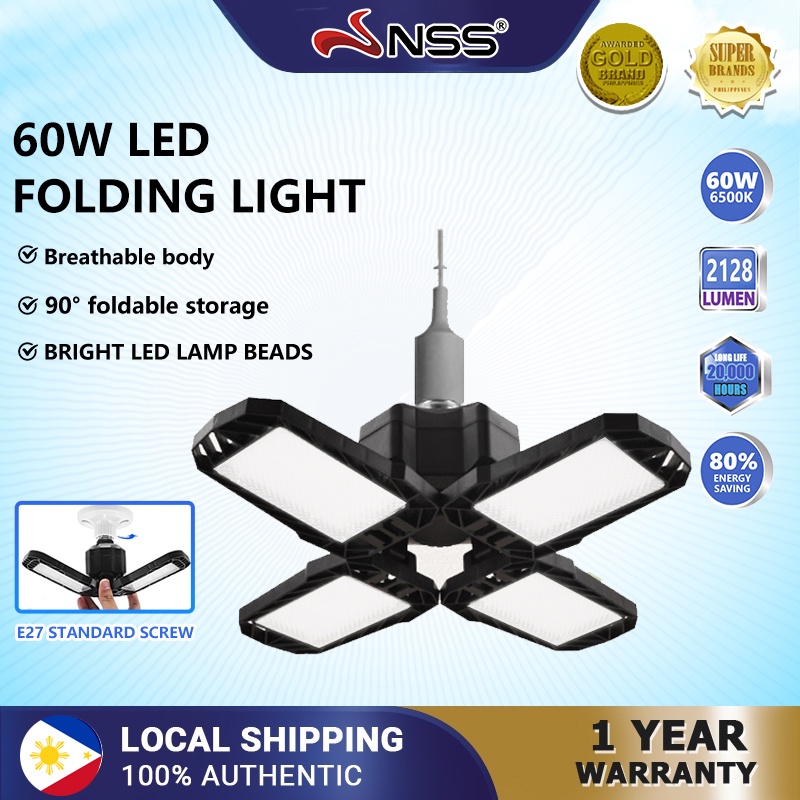 NSS 45W 6500K Foldable Fan Blade LED Bulb AC170-265V for Closet/Cabinet ...