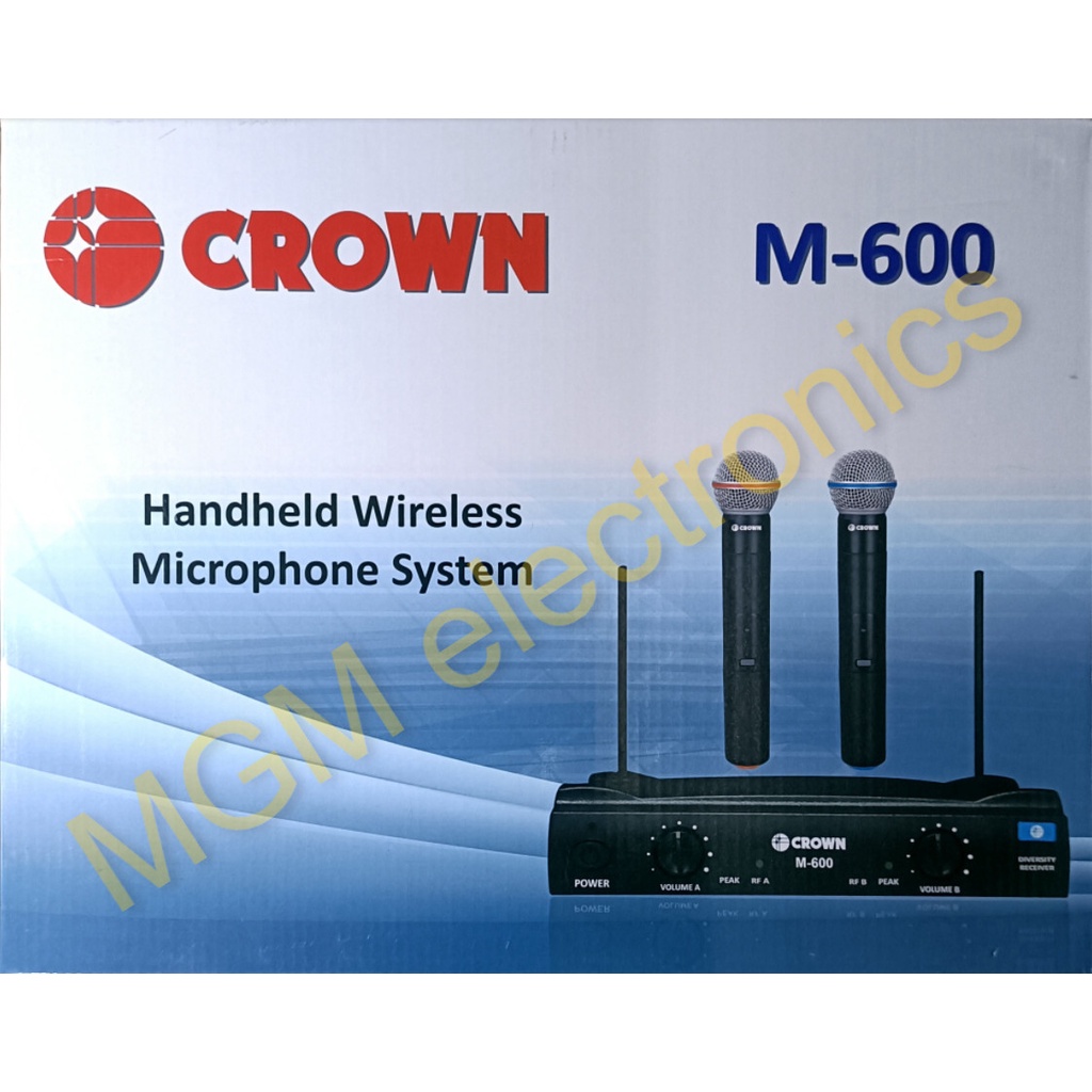 CROWN M-600 Handheld Dual Wireless Microphone (ORIGINAL) | Shopee ...
