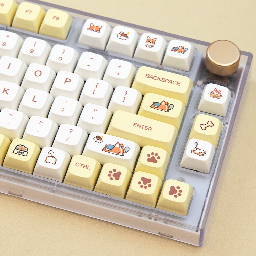 Cartoon Corgi Keycaps 135Keys XDA Profiles PBT Dye-Sublimation For RK61 ...