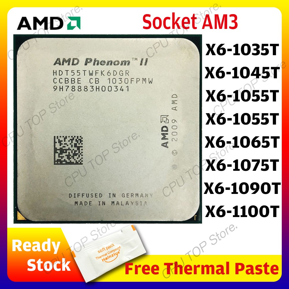 ⚡️ AMD Phenom II X6 1035T X6 1045T X6 1055T X6 1065T X6 1075T X6 1090T ...