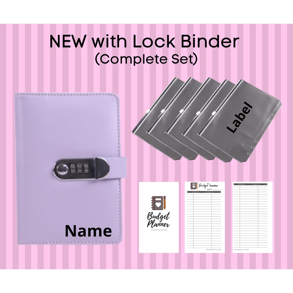 Personalized WITH LOCK Budget Planner A6 Binder Money Cash Notebook ...