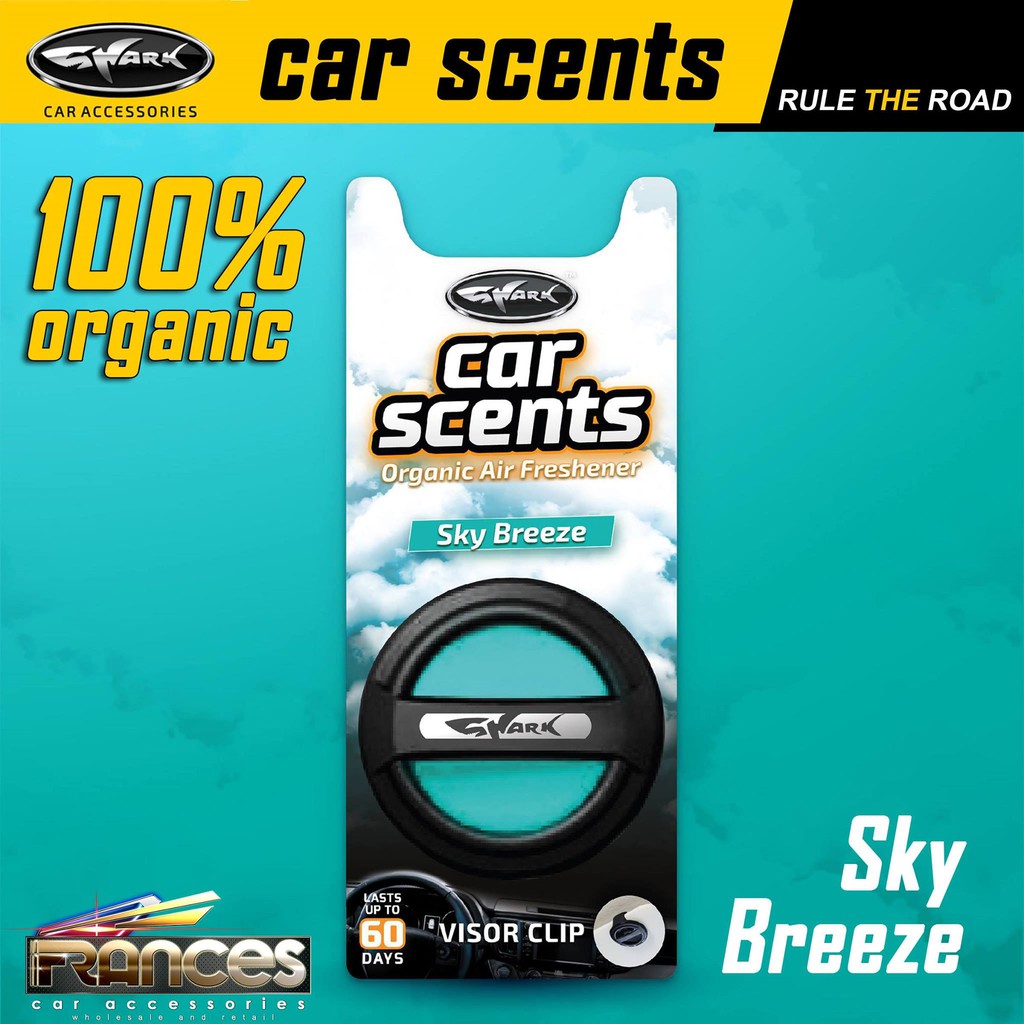 ORGANIC CAR SCENT INTERIOR AIR FRESHENER SHARK BRAND (SKY BREEZE SCENT ...
