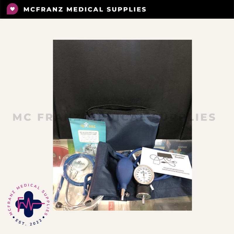 BP Apparatus set TOPCARE Blue, Red & Green (Aneroid & Stethoscope ...
