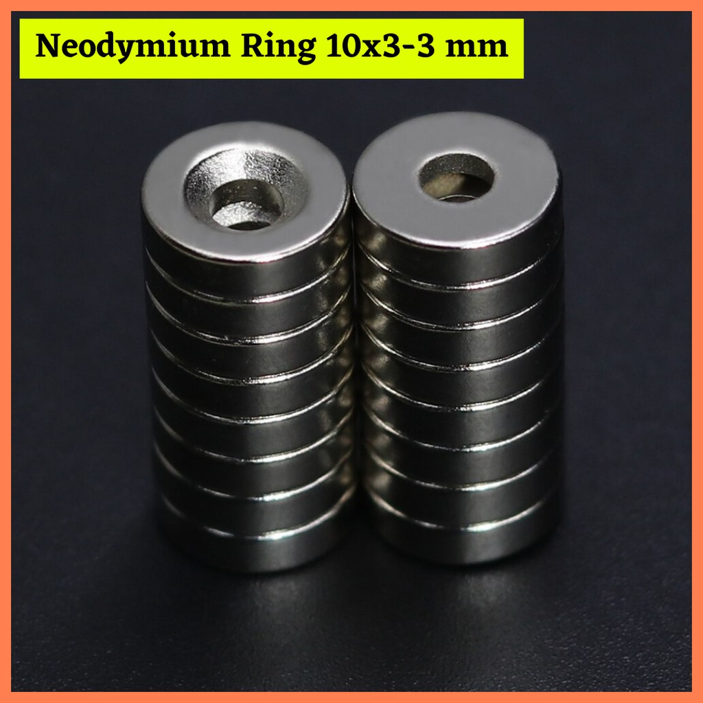 Strong Neodymium Magnet Countersunk Ring 10x3-3 mm (Nickel Divider ...
