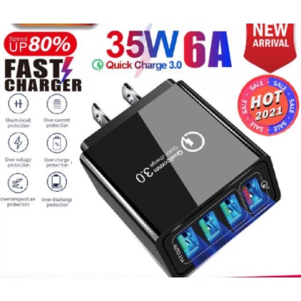 H&L USB Charger US plug for Philippines 4 USB Ports Charger Adapter ...