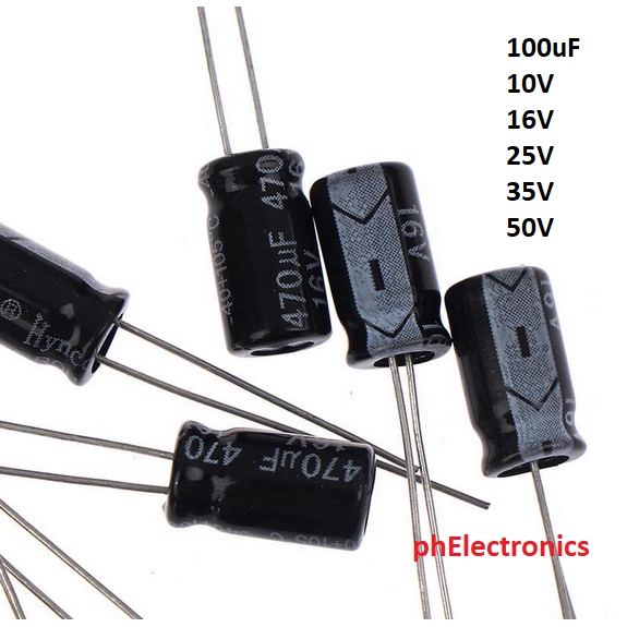 100uF 10V 16V 25V 35V 50V Electrolytic capacitor 100uF capacitor ...