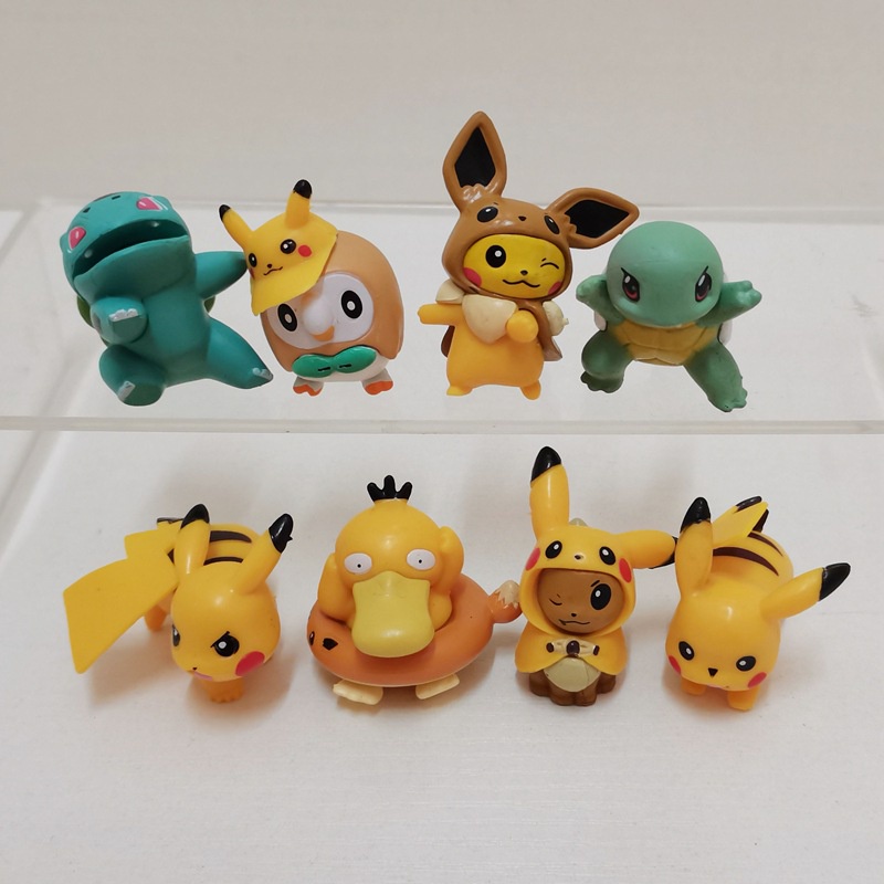 8Pcs/Set Mini Pokemon Pikachu Charmander Squirtle Rowlet Psyduck ...