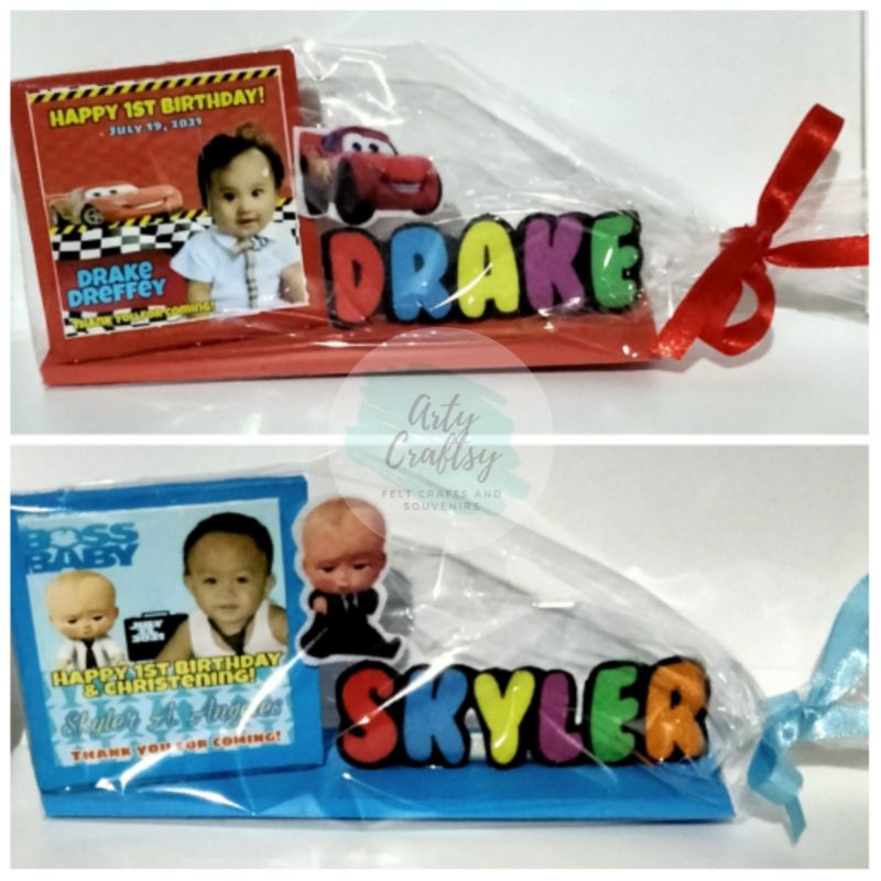 Standy with name and theme..Giveaways souvenir for birthday and ...