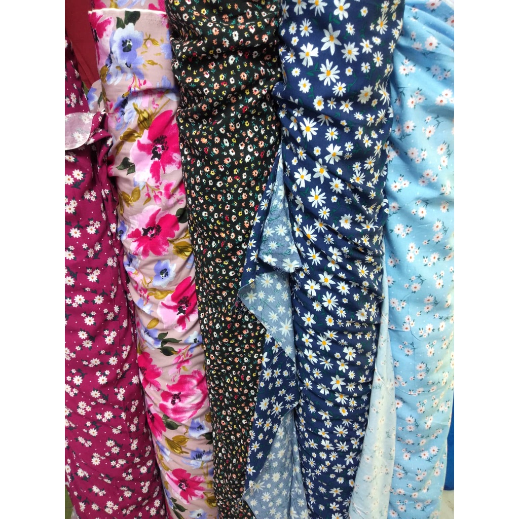 Challis Printed Fabric (Floral Design) | Shopee Philippines
