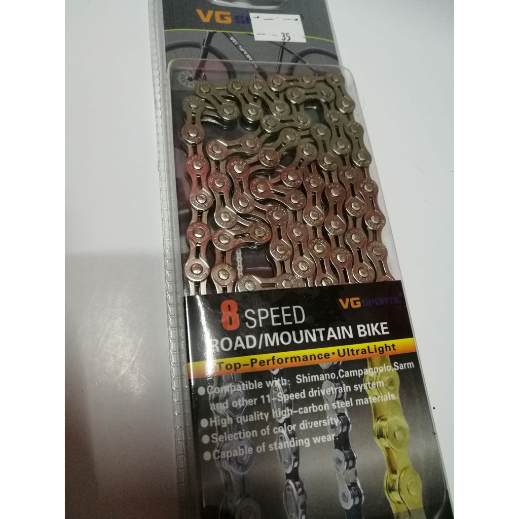 VG SPORTS 8 9 10 11 12 SPEED BICYCLE CHAIN (8 SPEED EL SILVER) | Shopee ...